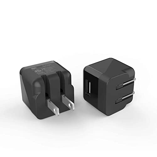 JDB USB Foldable Wall Charger 5V/1A 1 Port Portable Universal USB Charging Block Compatible for iPhone,iPad,Samsung and More 2 Pack