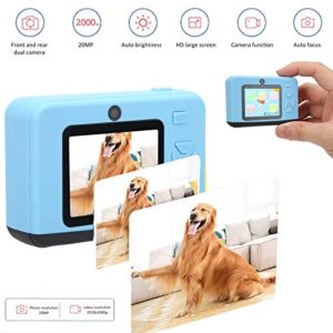 Kids Camera, 2.0in IPS Screen Display Dual Camera up to 32GB Micro Memory Card with 400mAh Battery for 3 to 12 Years Old Boys and Girls Birthday(Blue)