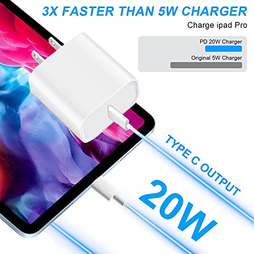 USB C iPad Fast Charger for Apple iPad 10th,iPad Pro 12.9/11 in 2022/2021/2020/2018,iPad Air 4th/5th Gen,iPad Mini 6th Generation,iPad Wall Fast Charger Block with Extra Long 10FT USB C to C Cable