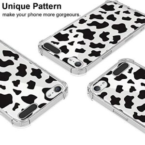 KANGHAR iPod Touch 7 Case, iPod Touch 6 Case,iPod Touch 5 Case, Cow Cute Pattern Shockproof Clear Four Corners Cushion Durable Hard PC + Soft TPU Bumper Anti-Scratch Protection Crystal Cover-4inch