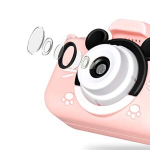 LKYBOA Camera Children Can Take Pictures Dual Camera Small Gifts Student Toys Pixel Front and Rear Girl Print Digital (Color : A)