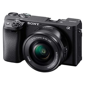 Sony Intl Alpha a6400 Mirrorless Digital Camera 24.2MP Sensor with 16-50mm Lens, 2 Pack SanDisk 32GB Memory Card, Padded Bag, Tripod and A-Cell Accessory Bundle (Black) (Renewed)