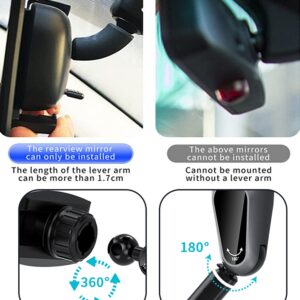 HIYITKS Car Phone Holder Multifunctional 360° Rearview Mirror Phone Mount【2022 New Version】 Universal Cell Phone Stand Phone and GPS Holder Adjustable Cell Phone Cradles Car Mirror iPhone Mount