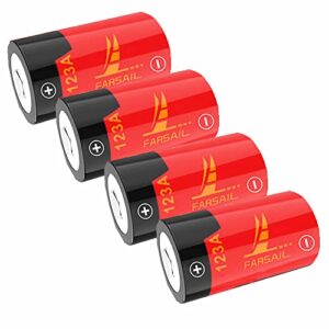 123a rechargeable batteries for arlo, farsail 4-pack 800mah icr17335 nimh batteries for arlo vmc3030 vmk3200 vms3130 3230c 3430 3530 wireless security cameras, flashlight and more