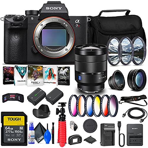 Sony Alpha a7R IVA Mirrorless Digital Camera (Body Only) (ILCE7RM4A/B) + Sony FE 24-70mm f/4 Lens + 64GB Memory Card + Corel Photo Software + Case + NP-FZ100 Compatible Battery + More (Renewed)