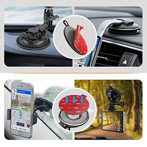 Dashboard Pad Mounting Disk for Suction Cup, Large Plastic 3M Extra Strong Adhesive Disc for Dash Windshield Holder, Camera GPS, Tablet, Car Phone Mount Base with Sticky Adhesive Replacement Pack of 3