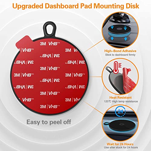 Dashboard Pad Mounting Disk for Suction Cup, Large Plastic 3M Extra Strong Adhesive Disc for Dash Windshield Holder, Camera GPS, Tablet, Car Phone Mount Base with Sticky Adhesive Replacement Pack of 3