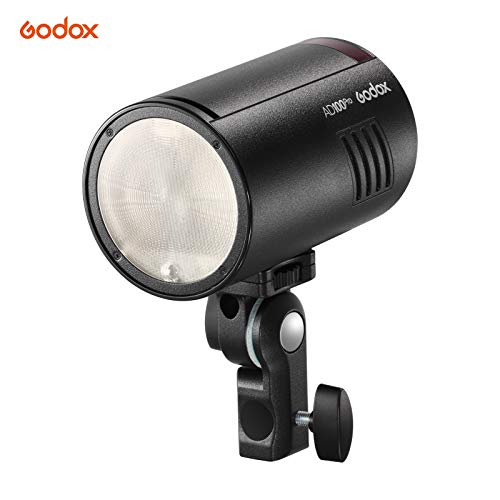 GODOX AD100Pro Pocket Studio Flash Light Photography Light OLED Screen 5800K 1/8000s Sync TTL/Multi/M Flash Built-in 2.4G Wilreless X System 5 Groups 32 Channels with Rechargeable 2600mAh Battery