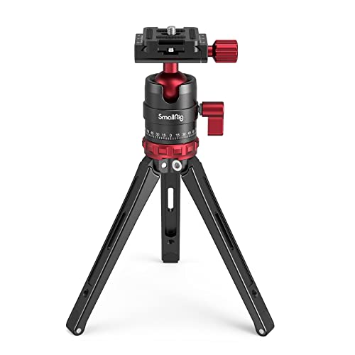 SmallRig Tripod for iPhone Desktop Mini Tripod - Aluminum Alloy 20 inches/ 50 cm with 360 Degree Ball Head, 1/4 inch Quick Shoe Plate for Vlogging DSLR Camera Video, Load up to 11 pounds-3033