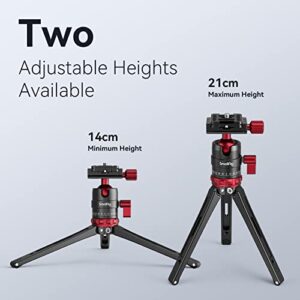 SmallRig Tripod for iPhone Desktop Mini Tripod - Aluminum Alloy 20 inches/ 50 cm with 360 Degree Ball Head, 1/4 inch Quick Shoe Plate for Vlogging DSLR Camera Video, Load up to 11 pounds-3033