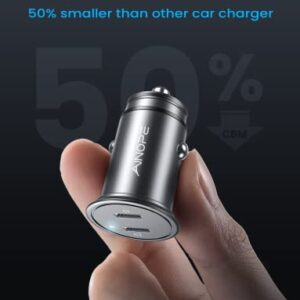 USB C Car Charger, 56W Fast Charger Type C AINOPE Mini 2-Port Cigarette Lighter USB Charger, PD 3.0 Dual Car Charger Adapter for iPhone 14 13 12 11 Pro Max X, Galaxy S22/S20/S10, Pixel