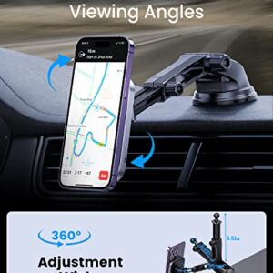 for MagSafe Car Charger Mount, Magnetic Car Wireless Charger for iPhone 14/13/12, 14/13/12 Pro, 14/13/12 Pro Max, 14 Plus, 13/12 Mini, Air Vent Dashboard Car Charging Holder(with QC 3.0 Car Charger)