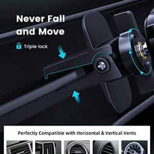 for MagSafe Car Charger Mount, Magnetic Car Wireless Charger for iPhone 14/13/12, 14/13/12 Pro, 14/13/12 Pro Max, 14 Plus, 13/12 Mini, Air Vent Dashboard Car Charging Holder(with QC 3.0 Car Charger)