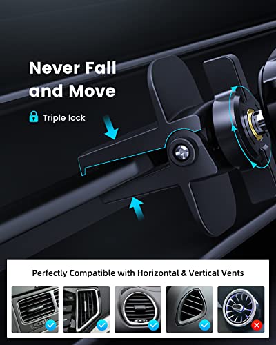 for MagSafe Car Charger Mount, Magnetic Car Wireless Charger for iPhone 14/13/12, 14/13/12 Pro, 14/13/12 Pro Max, 14 Plus, 13/12 Mini, Air Vent Dashboard Car Charging Holder(with QC 3.0 Car Charger)