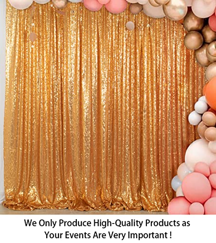 ShinyBeauty Sequin Curtain-Backdrop-5FTx10FT-Gold-Sequin Fabric Photo Booth Backdrop Glitter Backdrop Gold Photography Backdrop