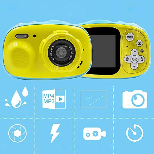 LKYBOA Child Waterproof Camera for Children 3 Meters Waterproof Multi-Function Display Children's Camera HD IPS Display