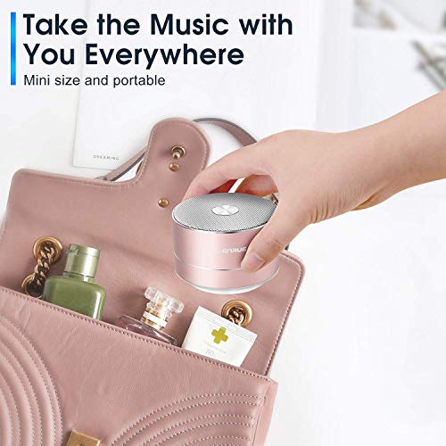 LENRUE A2 Portable Wireless Bluetooth Speaker with Built-in-Mic,Handsfree Call,AUX Line,TF Card,HD Sound and Bass for iPhone Ipad Android Smartphone and More(Rose Gold)