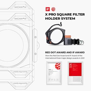 K&F Concept X PRO Square Filter Holder System Kit (Filter Holder + 95mm Circular Polarizer + Square ND1000 Filter + ND8 + ND64 + 4 Filter Adapter Rings) for Camera Lens