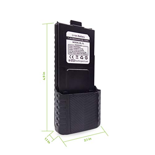 BaoFeng, BTECH BL-5L 3800mAh Li-ion Battery Pack, High Capacity Extended Battery for UV-5X3, BF-F8HP, and UV-5R Radios (BL-5 BaoFeng Battery Series)