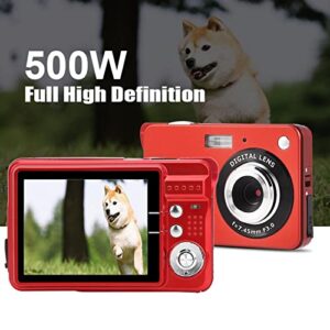 Nofaner 8X Zoom Card Digital Camera 5 MP 2.7in Display Maximum Support 32GB Memory Card Builtin Microphone Mini Digital Camera(red)