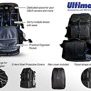 Ultimaxx Extra Large Camera DSLR/SLR Backpack for Nikon, Canon, Sony, Panasonic, Pentax, Olympus, and Fuji Cameras—an Outdoor Hiking/Travelling Backpack with 15.6 Laptop Compartment