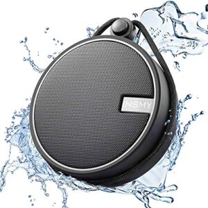 insmy c12 ipx7 waterproof shower bluetooth speaker, portable wireless outdoor speaker with hd sound, support tf card, suction cup for home, pool, beach, boating, hiking 12h playtime (black)