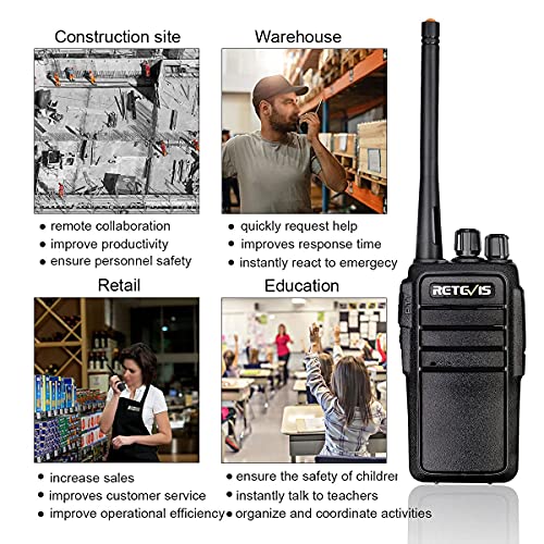 Retevis RT21 2 Way Radio Long Range, Walkie Talkies for Adults, Heavy Duty Rechargeable Two Way Radios with Six-Way Charger, for Manufacturing Education Government(6 Pack)