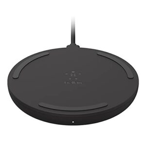 Belkin Wireless Charger - Qi-Certified 10W Max Fast Charging Pad - Quick Charge Cordless Flat Charger - Universal Qi Compatibility for iPhone, Samsung Galaxy, AirPods, Google Pixel, and more