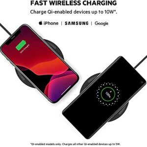 Belkin Wireless Charger - Qi-Certified 10W Max Fast Charging Pad - Quick Charge Cordless Flat Charger - Universal Qi Compatibility for iPhone, Samsung Galaxy, AirPods, Google Pixel, and more