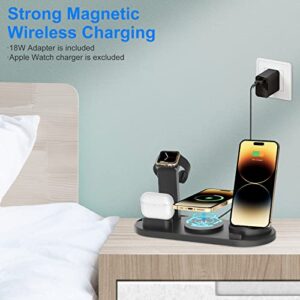 Wireless Charger 4 in 1 Magnetic Charging Station for All Apple Watch Series,Airpods 3/2/1 Airpods Pro 2/1 Charging Dock for iPhone 14/14 Plus/13/12/11 Pro/Pro Max/X/Xs Max