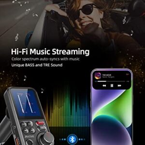 Nulaxy FM Bluetooth Transmitter for car, Strong Microphone Bluetooth Car Adapter with 1.8" Color Screen for Hands Free Calls, Supports QC3.0 Charging, Treble and Bass Sound Music Player- KM30