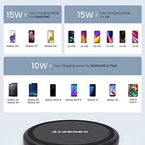 Wireless Charger, 15W Max Fast Wireless Charging Pad 2-Pack Compatible with iPhone 13/13 Pro/13 Mini/13 ProMax/12/SE/11/Samsung Galaxy S21/S20/Note 10/Edge Note 20Ultra/S10, AirPods Pro