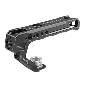 smallrig ergonomic handle with locating holes for arri, anti-off designed cold shoe adapter – 2165