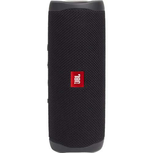 JBL FLIP 5 Portable Wireless Bluetooth IPX7 Waterproof Speaker Bundle with Boomph Microfiber Cloth and USB Type-C Cable - Black