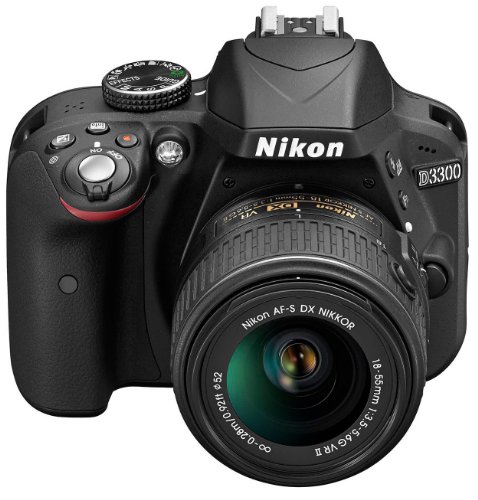 Nikon D3300 Digital SLR Camera with 18-55mm VR II Lens Kit - Black (24.2MP) 3.0 inch LCD