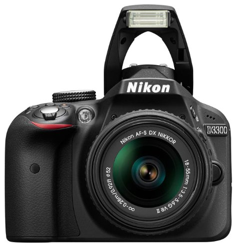 Nikon D3300 Digital SLR Camera with 18-55mm VR II Lens Kit - Black (24.2MP) 3.0 inch LCD