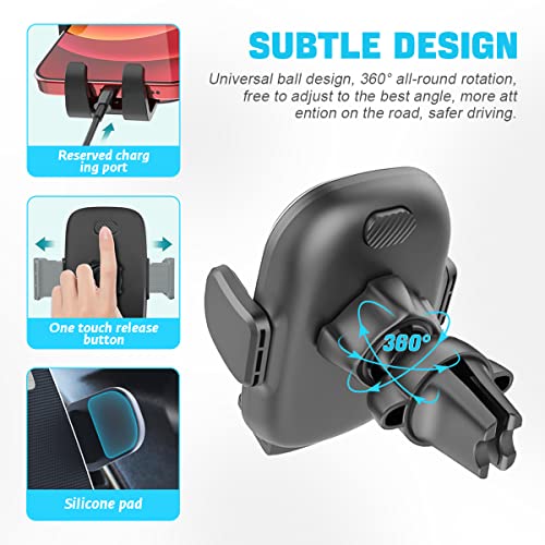 Car Phone Holder Mount for Air Vent, Hands Free Easy Clamp Universal Cell Phone Holder, Thick Case Big Phone Friendly Automobile Cradles, Compatible with All Android, iPhone 13/Max/XR, Samsung Galaxy