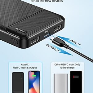 AsperX 2-Pack 10000mAh USB C Output Portable Charger Power Bank Fast Charging, Portable Phone Charger External Battery Pack for iPhone, Samsung, Huawei, and More[2023 Upgrade]