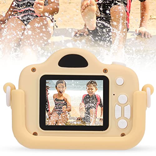 Toddler Digital Camera, Food Grade ABS Kids Camera 15 Frames for Children for Travel(Light Yellow)