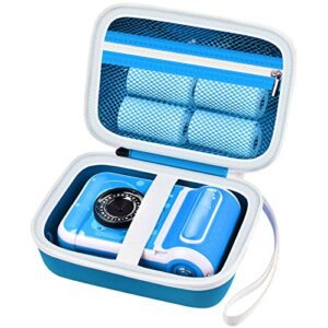 casmilee kids instant camera case compatible with vtech/kidizoom printcam & thermal rolls print camera refill paper, creator cam accessories travel storage- bag only (blue)