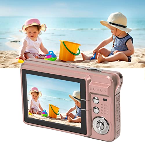 Compact Camera, 48MP Digital Camera 4K Built in Fill Light Anti Shake Rechargeable for Shooting (Pink)