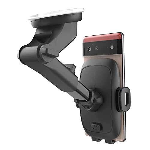 Encased XL Phone Holder for Google Pixel 6, 6 Pro Car Mount - Dash/Windshield Mounting with Large Case-Friendly Phone Grips (Ultra-Secure Suction Base)