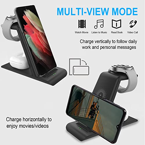 Upgraded Wireless Charging Station Compatible for Samsung Wireless Charger Magnet Galaxy Watch 5 Pro/4/3 Active 2/1 Galaxy S23/22/S21/S20/S10/e/Note 20/10/9/Z Flip 4/3 Fold 4/3 Galaxy Buds2 Pro/Live