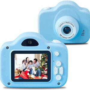 Usbinx 𝐂𝐡𝐢𝐥𝐝𝐫𝐞𝐧 Camera Photo 1080P 𝐊𝐢𝐝𝐬 Video Cartoon Digital Cameras Recorder with 32GB SD Card Anti-Fall 𝐁𝐨𝐲𝐬 & 𝐆𝐢𝐫𝐥𝐬 Photography Toy with MP3 Player (Blue)