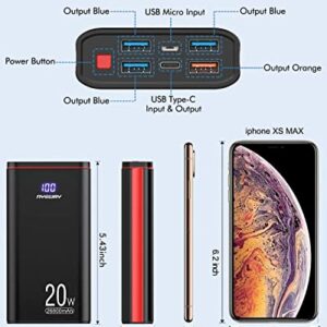 Ayeway Battery Pack USB C Portable Charger PD 20W Fast Charging 26800mAh Power Bank with Type C Output,External Battery Phone Charger for iPhone 13,14,MacBook,Samsung Galaxy,Camping Lantern,USB Fan.