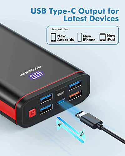 Ayeway Battery Pack USB C Portable Charger PD 20W Fast Charging 26800mAh Power Bank with Type C Output,External Battery Phone Charger for iPhone 13,14,MacBook,Samsung Galaxy,Camping Lantern,USB Fan.