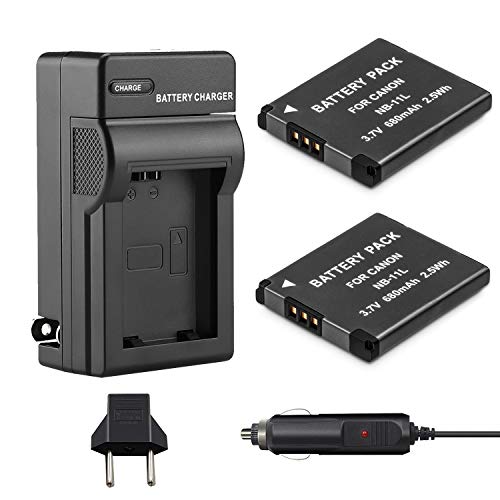 Venwo NB-11L/NB-11LH Battery (2-Pack) and Charger kit Compatible with Canon PowerShot ELPH 190 is, ELPH 180, ELPH 110 HS, SX400 is, SX410 is, SX420 is, A2300 is, A2400 is, A2500, A3400 is Camera