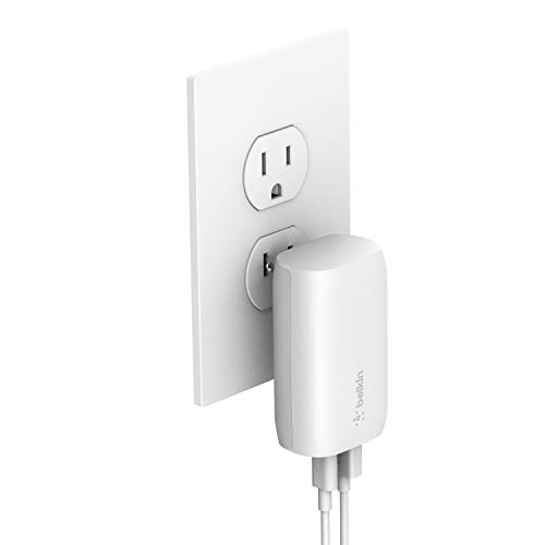 Belkin USB C Wall Charger 32W C to Lightning Cable Included PD with 20W USB C & 12W USB A Ports for USB-C Power Delivery Compatible with iPhone 12, 12 Pro, 12 Pro Max, iPad, AirPods and More