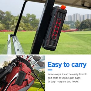 Pro Portable Magnetic Bluetooth Golf Speaker Wireless Waterproof IPX6/Shockproof 3rd Generation Magnetic Golf Speakers for Golf Cart 20Hour Playtime Golf Accessories Golf Gifts(TWS & SD Card function)