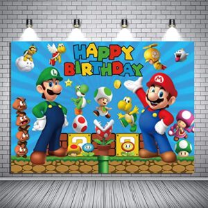 Cartoon Coin Video Game Happy Birthday Theme Photography Backdrops Children Boys Birthday Party Decor Supplies Cake Table Decor Kids Shoot Photo Backgrounds Props 7x5ft